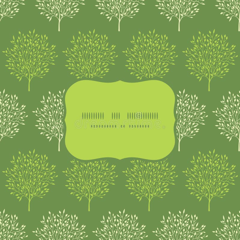 Green Trees Stripes Seamless Frame Pattern Stock Vector - Illustration ...