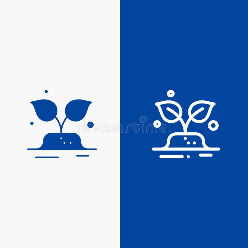 Green, Trees, World, Save Line and Glyph Solid Icon Blue Banner Line ...