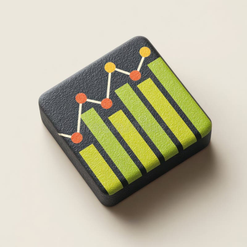 Green Trend Line on Tile Displaying Data Visual Representation Stock ...