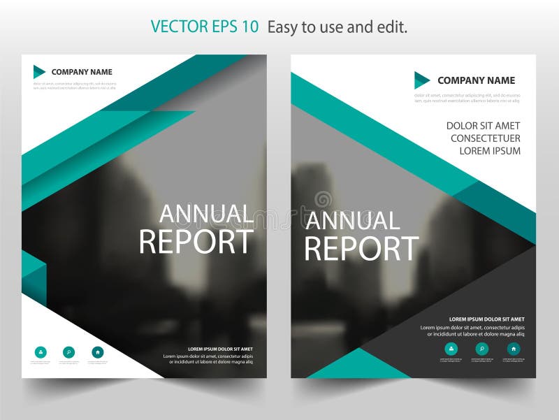 Green Triangle Vector Annual Report Leaflet Brochure Flyer Template