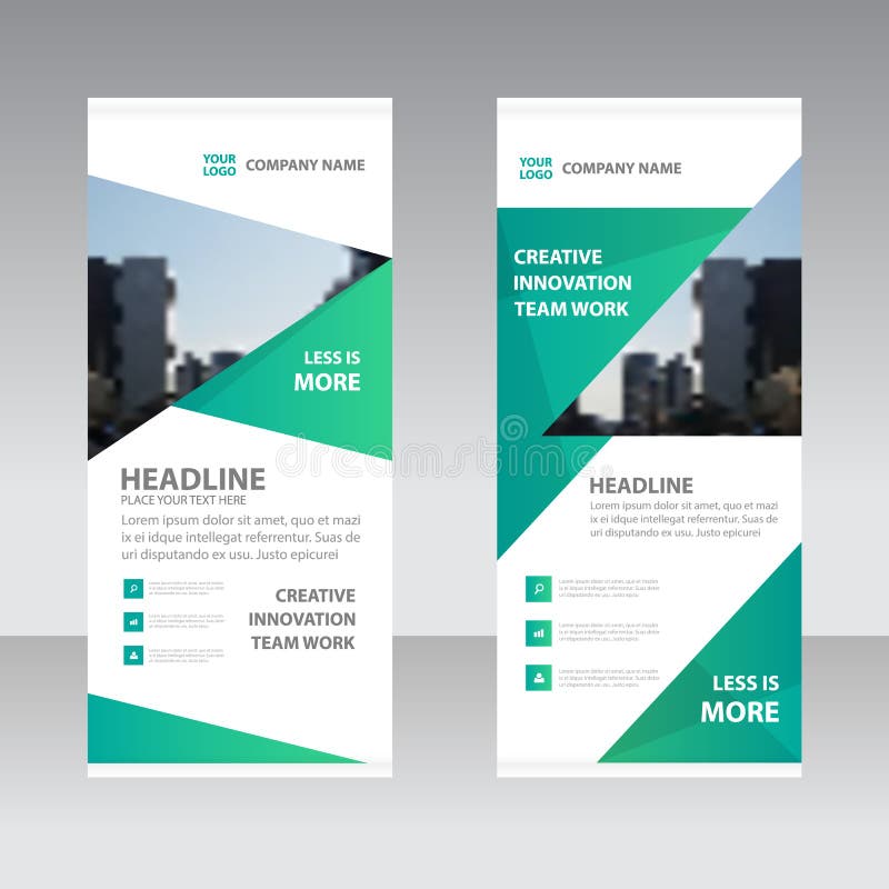 Green Triangle Business Roll Up Banner Flat Design Template ,Abstract ...