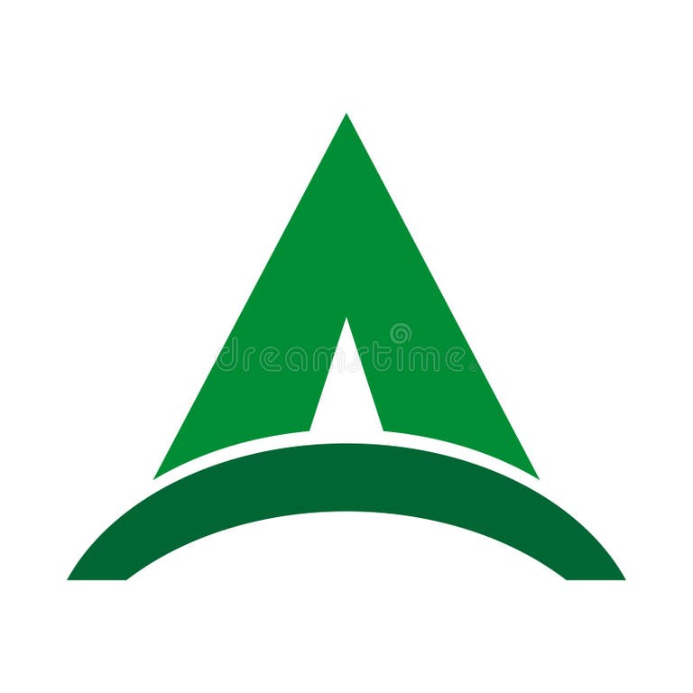 Green Triangle Icon. Abstract Direction Symbol. Sharp Arrow Shape ...