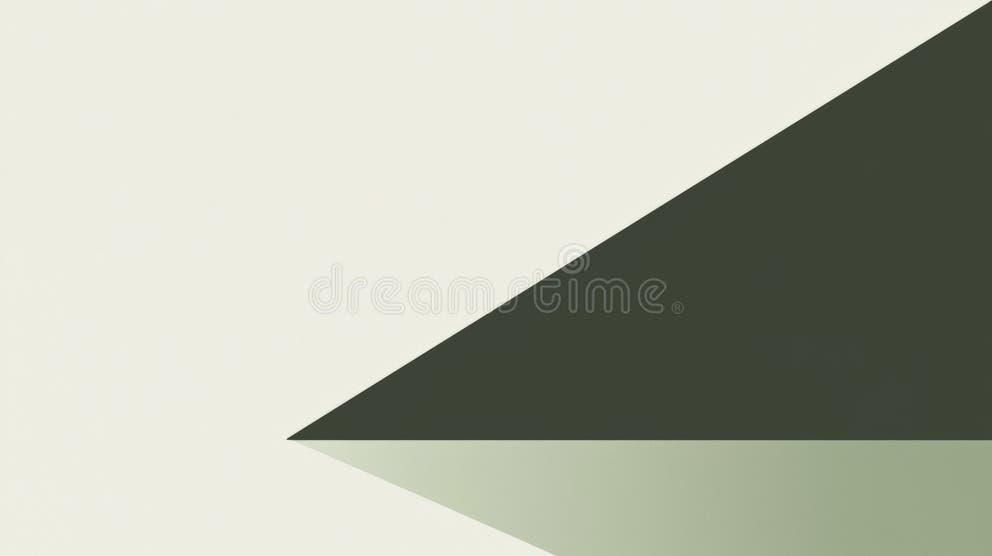 Green Triangle Intersecting with White Background Creating a Minimalist ...