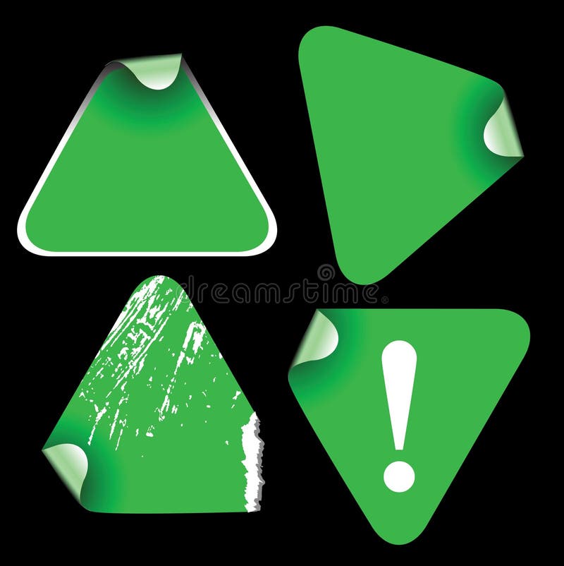Green triangle labels stock vector. Illustration of buttons - 5887203