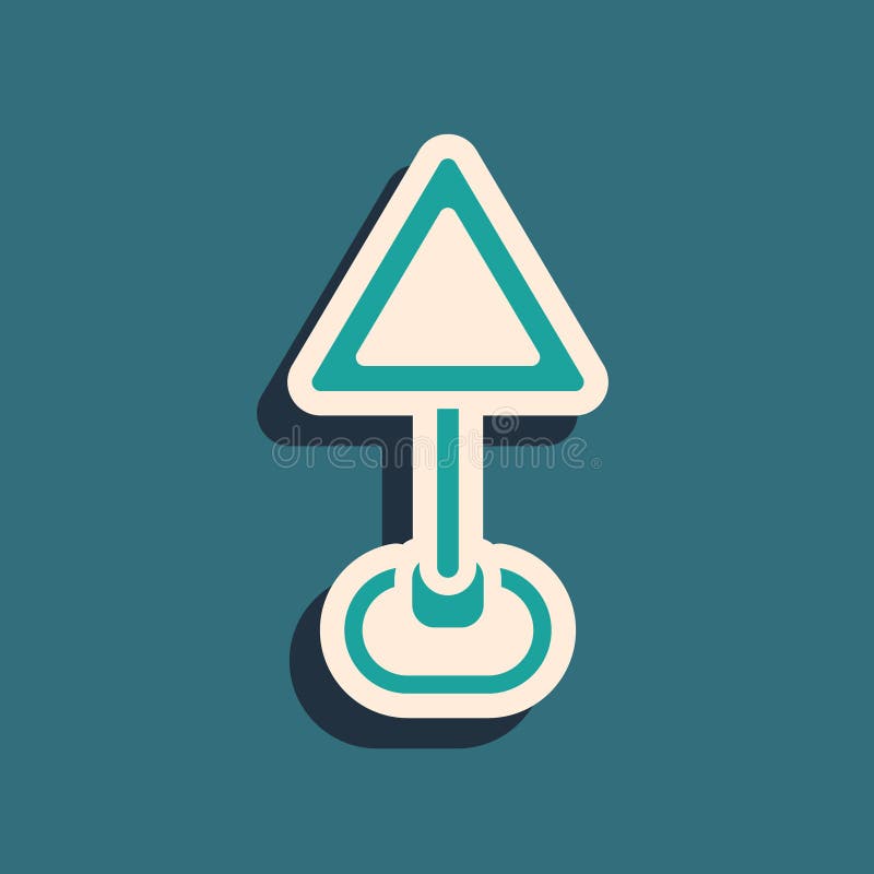 Green Triangle Warning Blank Icon Isolated on Green Background. Traffic ...