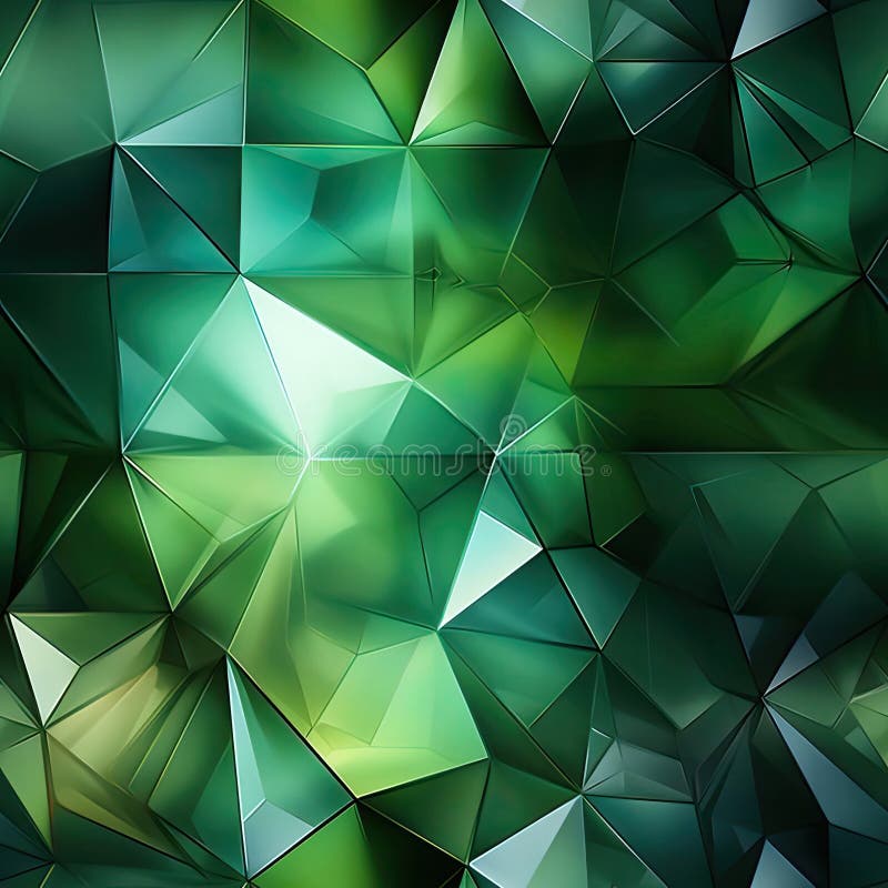 Green Triangular Abstract Background with Metallic Surfaces and ...