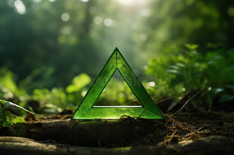 Green Triangular Eco Recycle Concept, Recycle Sign on the Natural ...