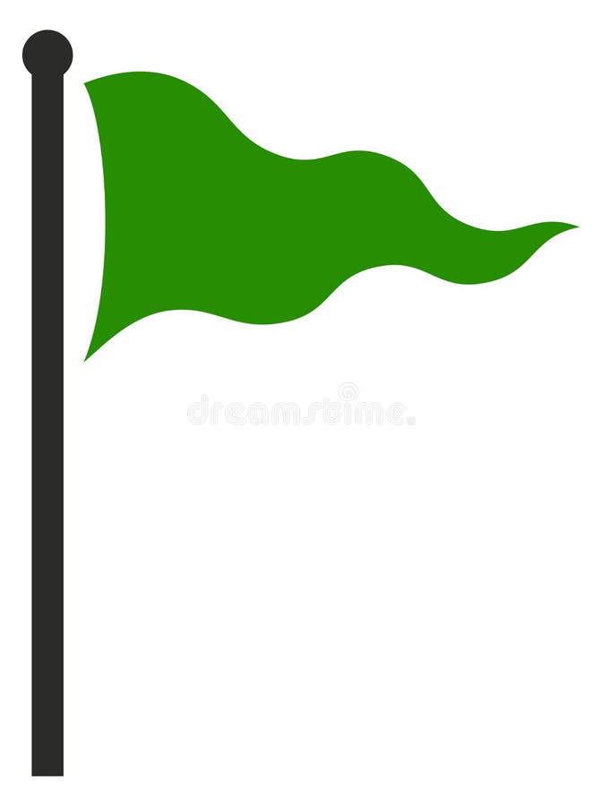 Green Triangular Flag Icon. Color Start Symbol Stock Vector ...