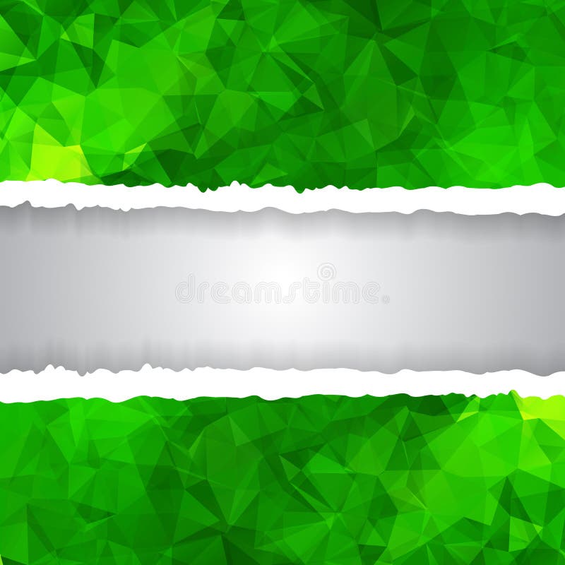 Green Triangular Polygonal Torn Paper Stock Vector - Illustration of ...