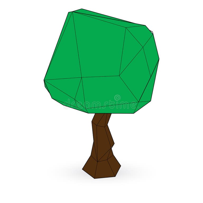 Green Triangular Tree. Raster Stock Illustration - Illustration of ...