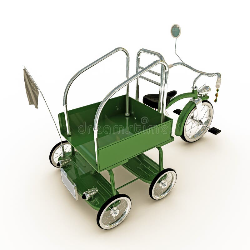 Green tricycle stock illustration. Illustration of retro - 41901970