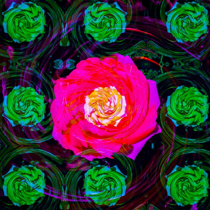 Green Trippy Digital Psychedelic Artwork Art Painting Stock ...