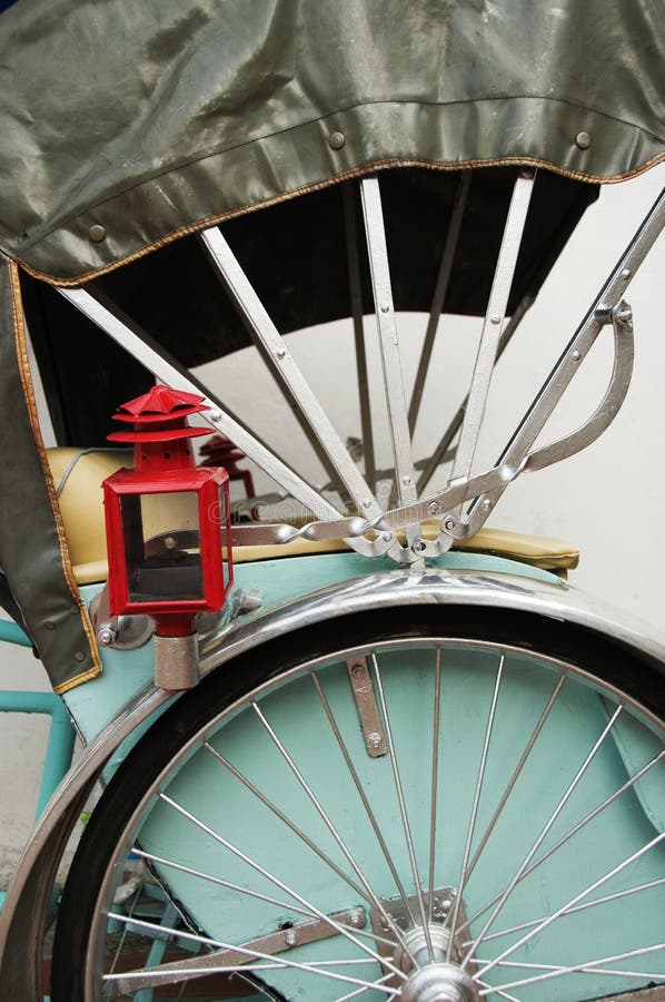 Old Red Rickshaw and Heritage House, Penang, Malaysia Stock Image ...