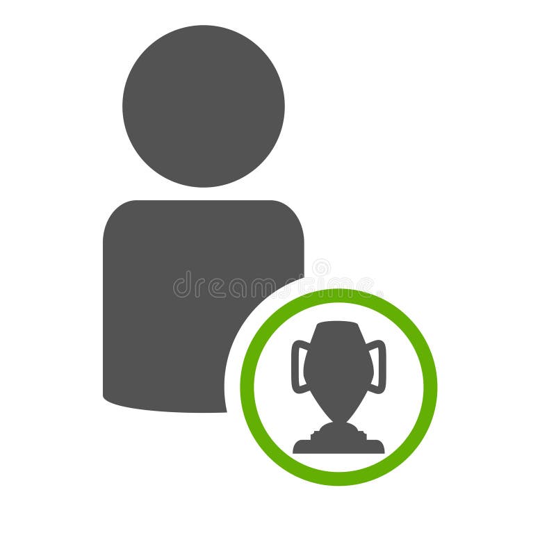 Green Trophy Icon with People Symbol Stock Illustration - Illustration ...