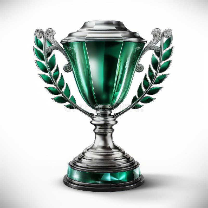 A Green Trophy with a Laurel Wreath on Top Stock Illustration ...