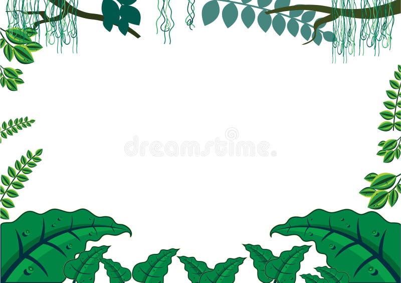 Green Tropical Jungle Frame Concept Stock Vector - Illustration of ...