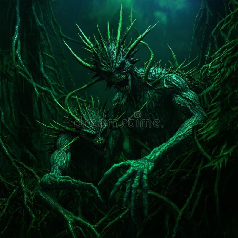 Green Tropical Monster with a Terrifying Look. Artificial Intelligence ...