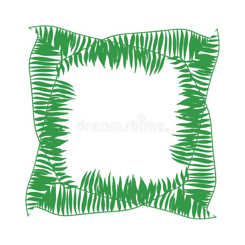 Green Tropical Stylized Leaf Frame Stock Vector - Illustration of ...