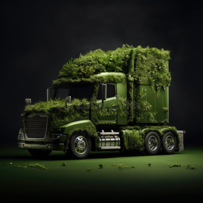 Green Truck Eco Logistic Concept. Stock Illustration - Illustration of ...