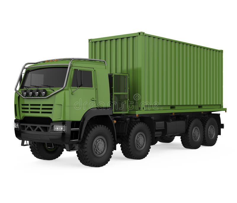 Green Truck Isolated stock illustration. Illustration of shipping ...