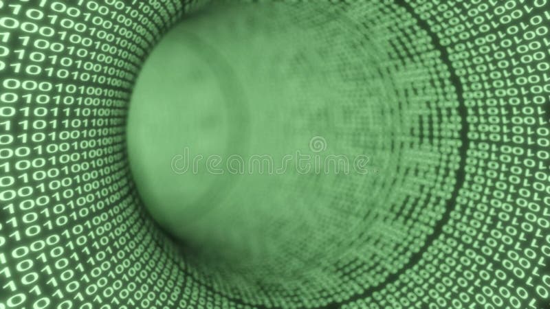 Green Tunnel of Zeros and Ones Virtual Space Binary Code Able To Loop Seamless Stock Footage ...
