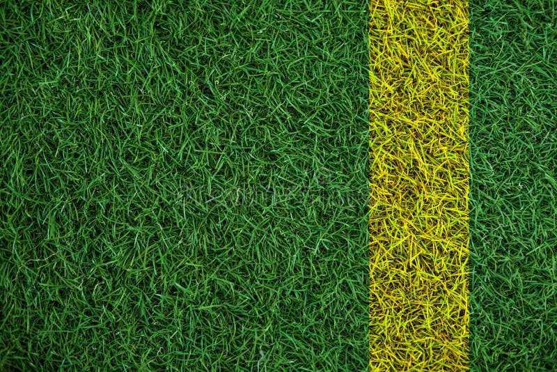 Green Turf Grass Texture with Yellow Line, in Soccer Field Stock Photo ...