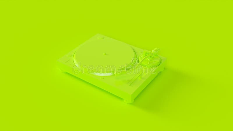 Green Turntable Record Player Stock Illustration - Illustration of ...