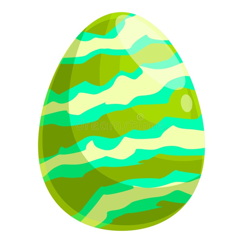 Green and Turquoise Easter Egg Showing Wavy Stripes Pattern Stock ...