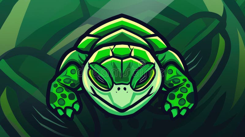 A Green Turtle Mascot Logo with a Determined Expression on Its Face. AIG51A Stock Image - Image ...