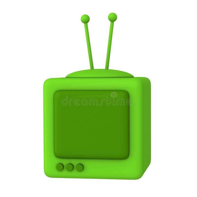 Green TV icon, 3d stock illustration. Illustration of entertainment ...
