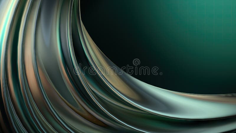 Green Twisted Bended Metal Abstract and ElegantModern 3d Rendering ...
