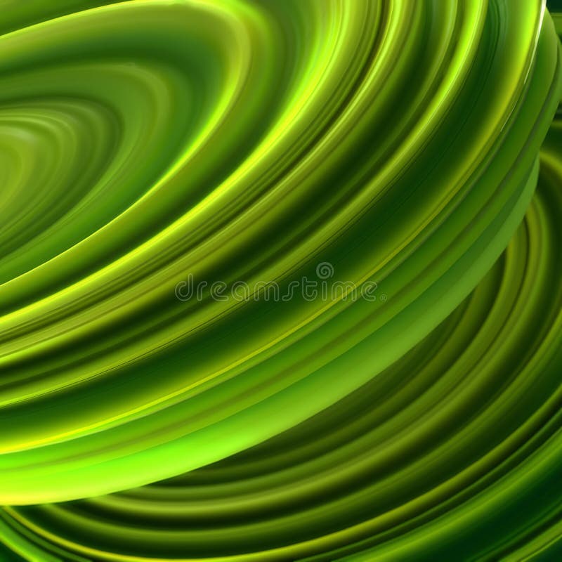 Green Twisted Shape. Computer Generated Abstract Geometric 3D Render ...