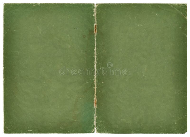 Green Two Pages Grunge Paper Cover with Age Marks Stock Photo - Image ...