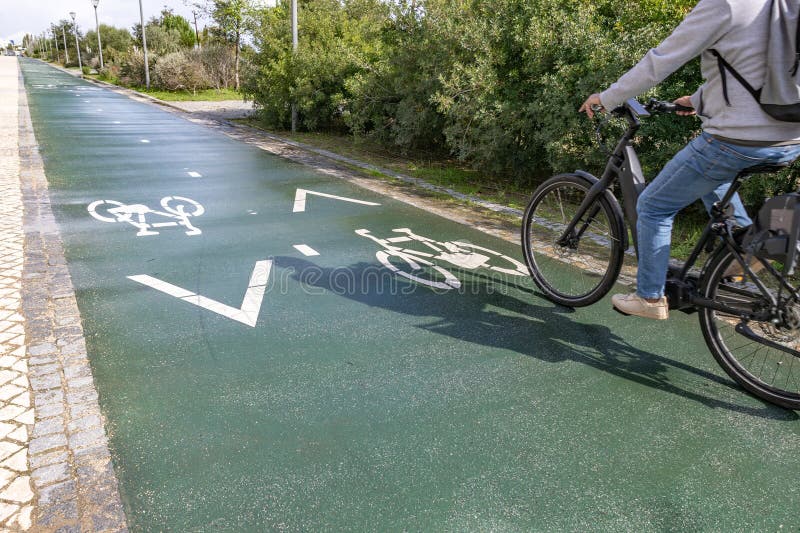Two-way cycle path stock image. Image of road, cycle - 14551243