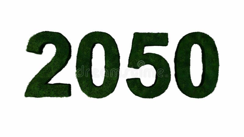 2050 Green Typography Text ( 3D Rendering 3D Illustration ) Stock ...