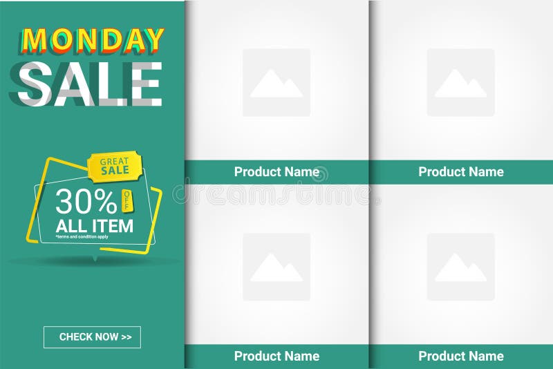 Green Ui Design Ads Banner Template App or Website E Commerce Vector ...