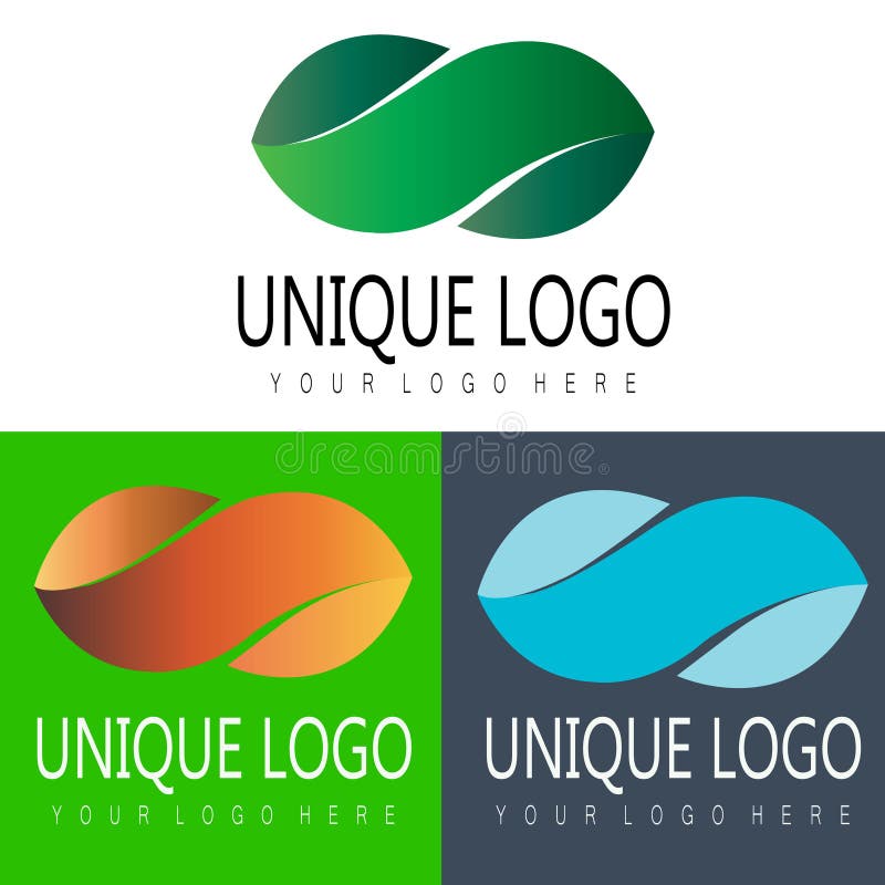 Green Unique Logo Vector Editable Design Stock Vector - Illustration of ...