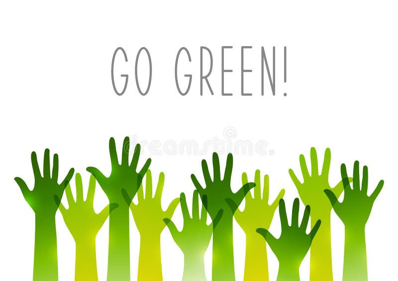 Green up hands silhouettes stock vector. Illustration of ecology ...