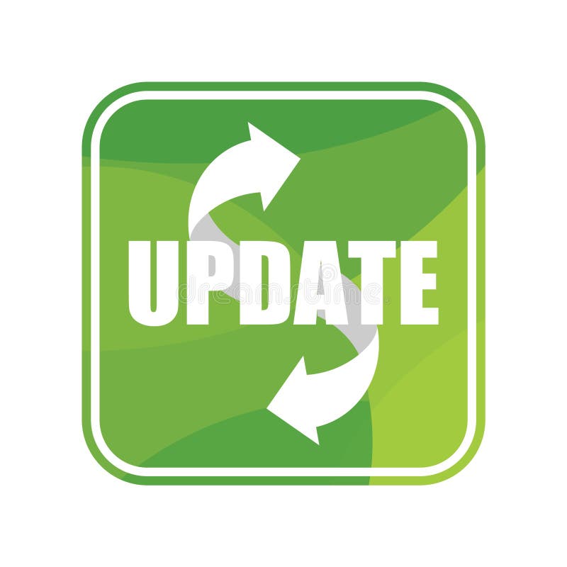 Green Update Square Sign on White Background Stock Illustration ...