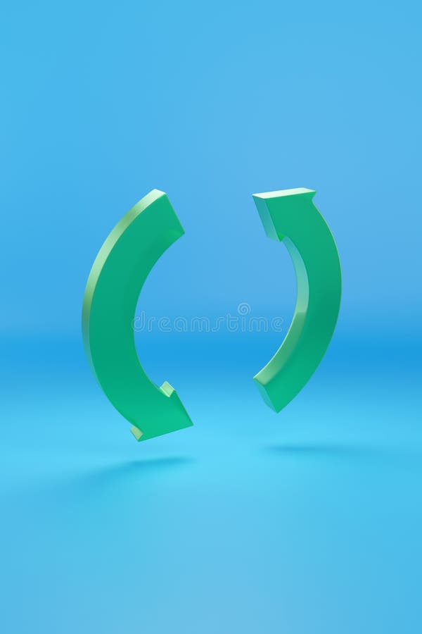 Green Update Symbol on Blue Background. 3d Illustration Stock ...