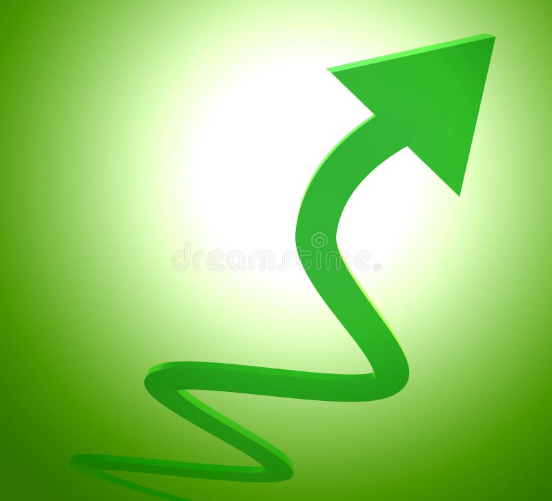 Green upward arrow icon stock illustration. Illustration of success ...
