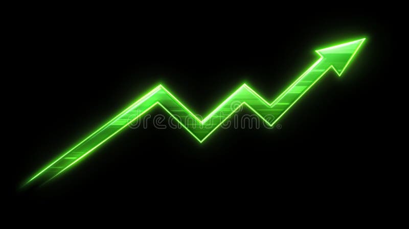 Green Upward Trend Line Symbolizing Growth and Progress in Finances or ...