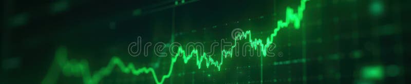 Green Upward Trending Stock Market Graph on Screen, Future, Statistics ...