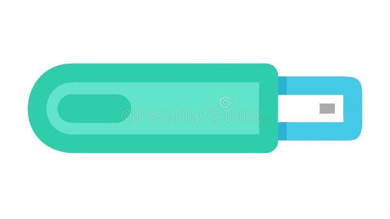 Green USB Flash Drive Icon for Digital Files, Vector Design Generative ...