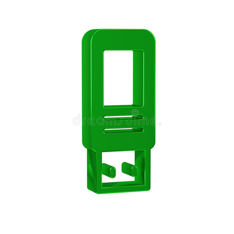 Green USB Flash Drive Icon Isolated on Transparent Background. Stock ...