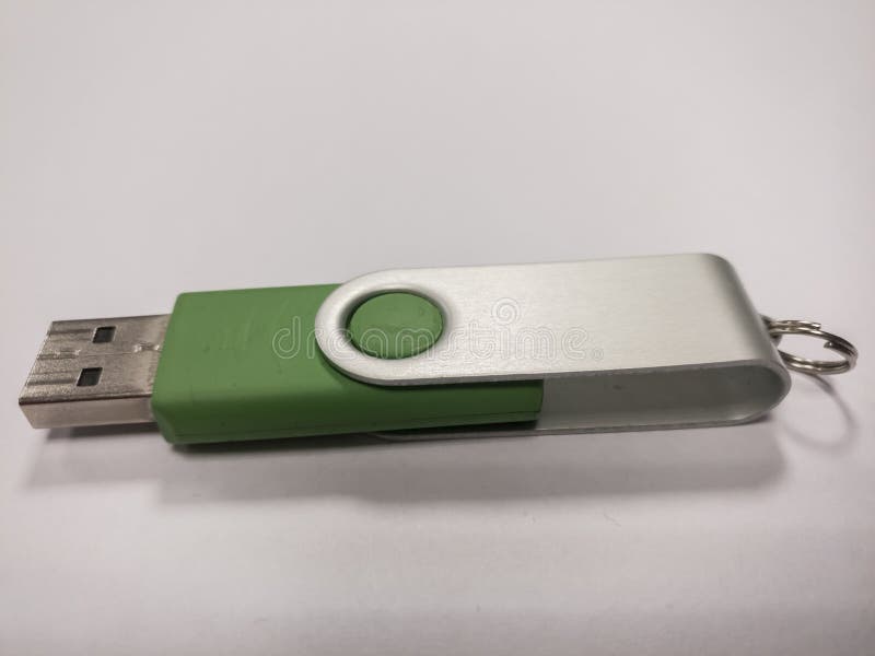 Green USB Flash Drive on a White Background Stock Image - Image of ...
