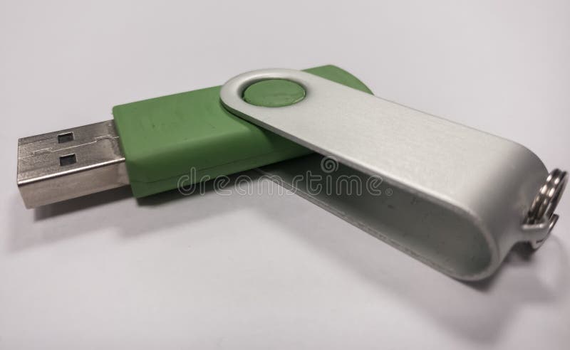 Green USB Flash Drive on a White Background Stock Photo - Image of ...