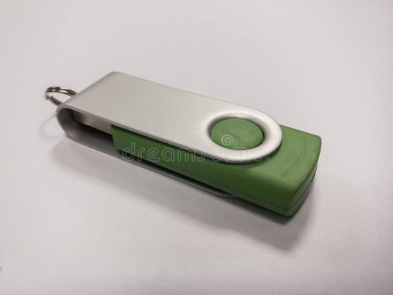 Green USB Flash Drive on a White Background Stock Image - Image of ...