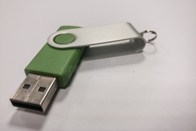 Green USB Flash Drive on a White Background Stock Photo - Image of ...