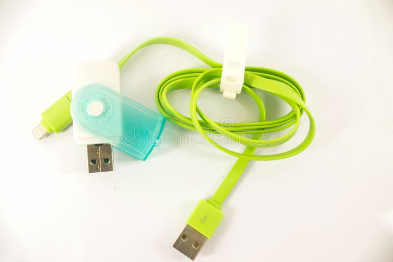 Green USB and flash drives stock image. Image of communication - 76549947